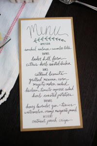DIY Handlettered Menu